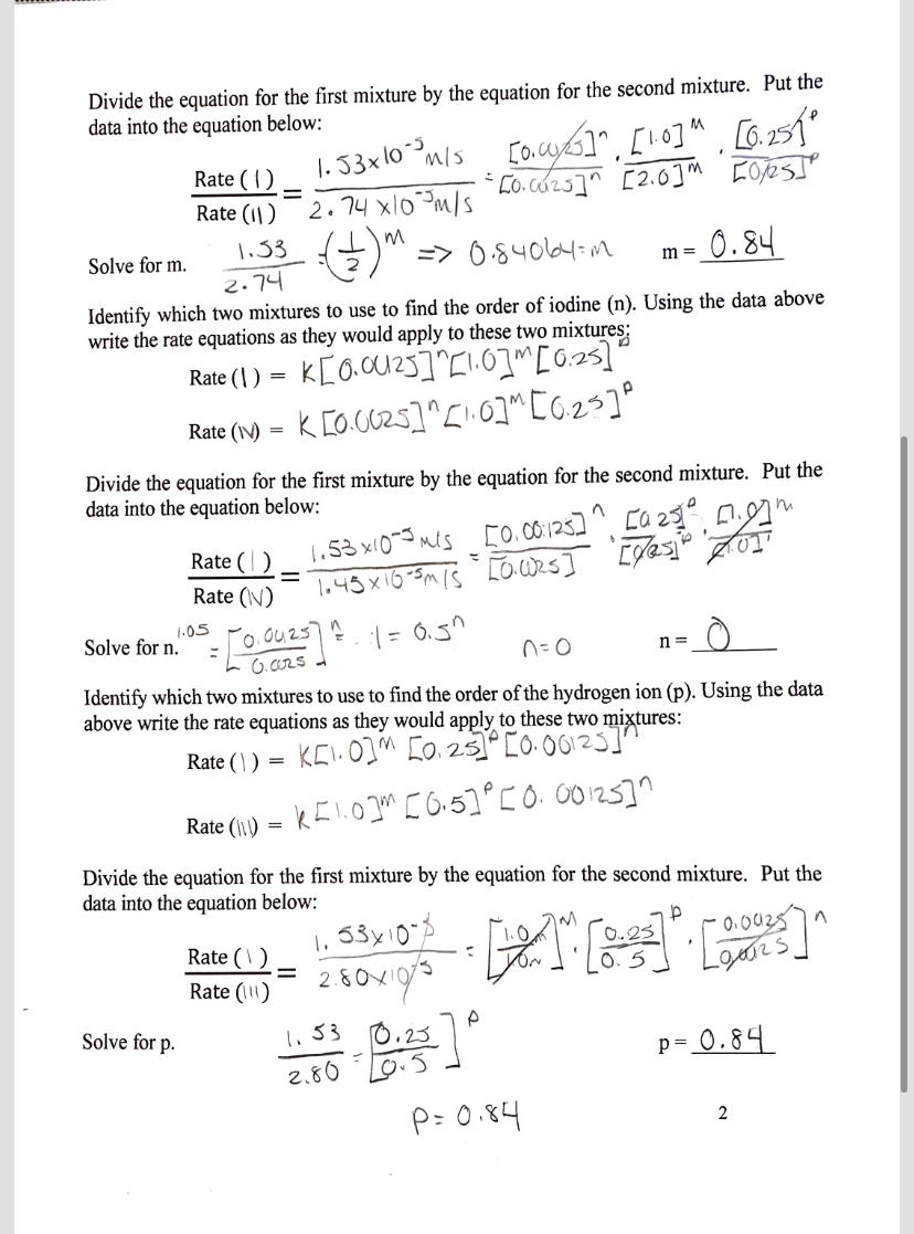 Solved Data: Experiment 10; Chemical Kinetics A. Reaction | Chegg.com