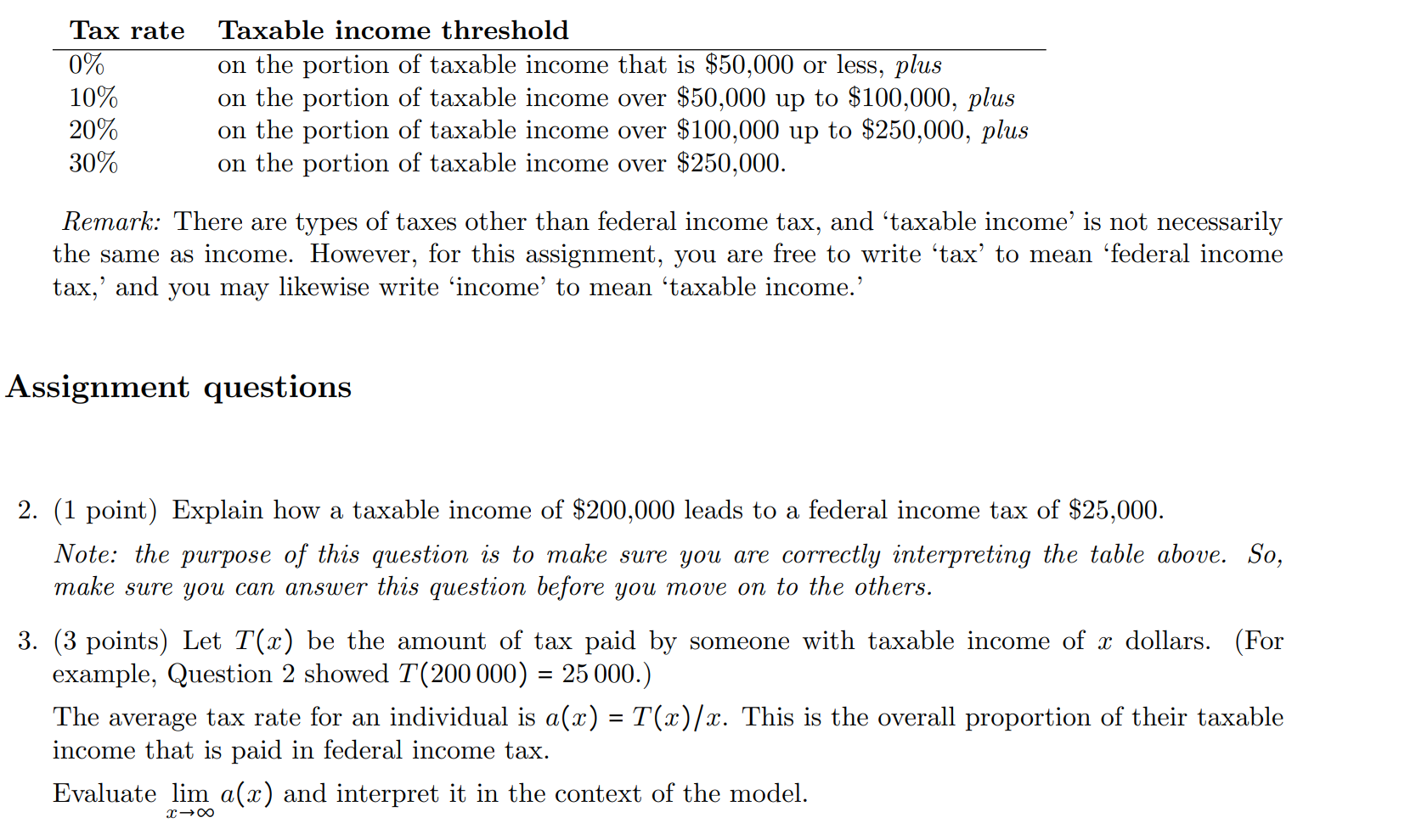 Solved (1 ﻿point) ﻿Explain how a taxable income of $200,000 | Chegg.com