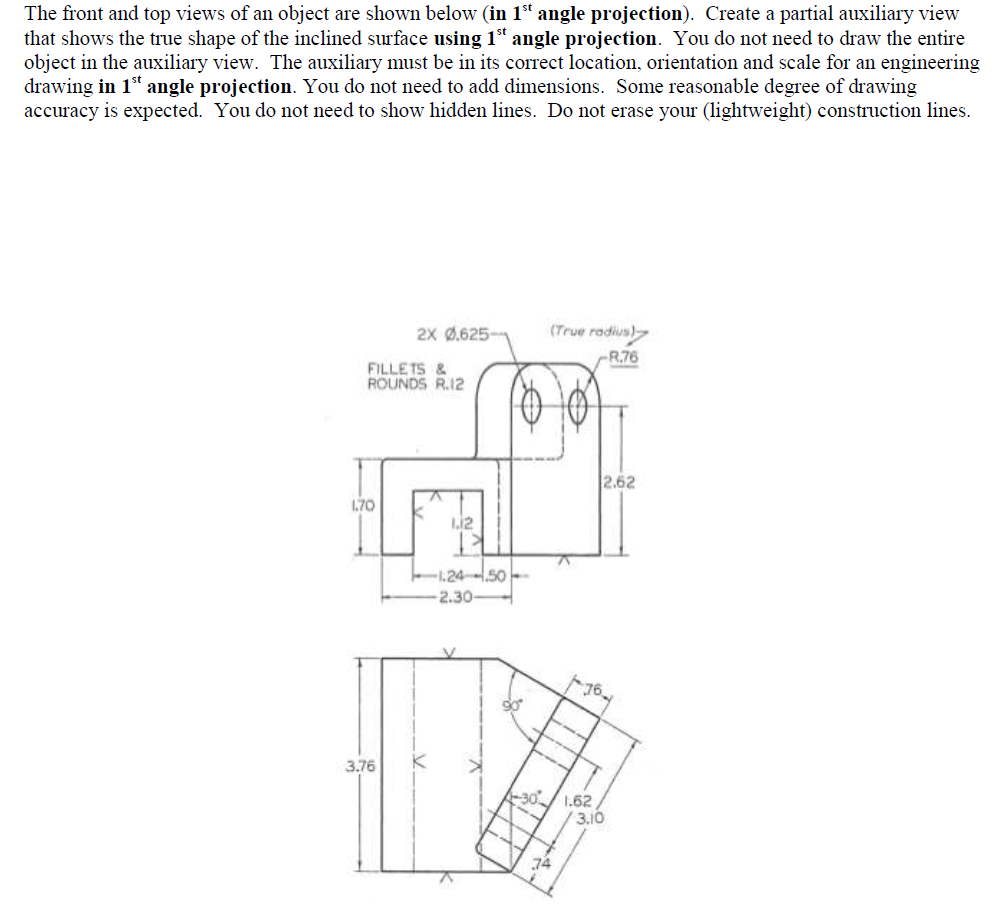 Solved The front and top views of an object are shown below | Chegg.com