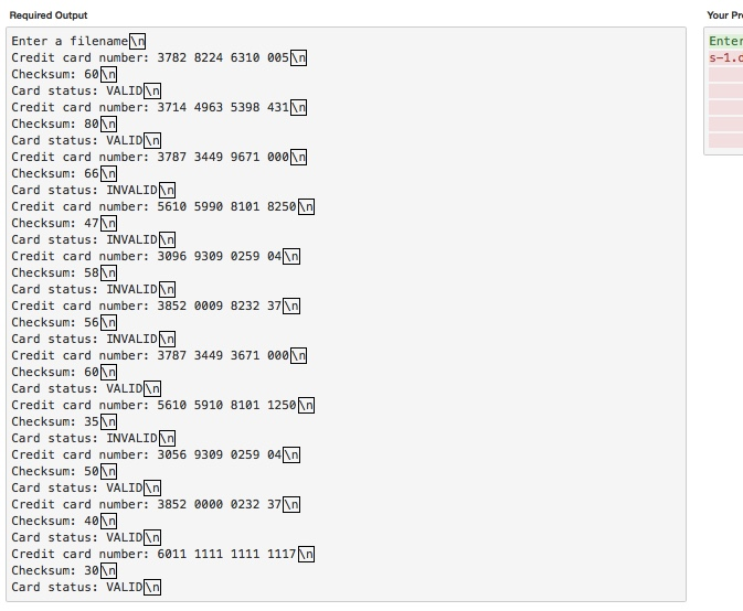 Solved Write a program that reads from a list of credit | Chegg.com