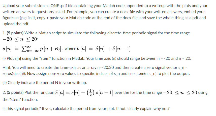 Matlab Function Example Code