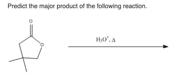 Solved Predict the major product of the following reaction. | Chegg.com