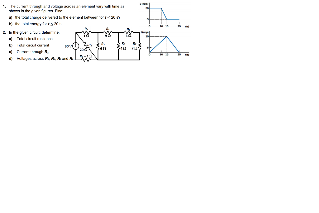 Solved volts) 1. The current through and voltage across an | Chegg.com