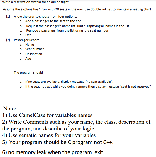 Solved Please Write In C I Am Using Visual Studio Chegg