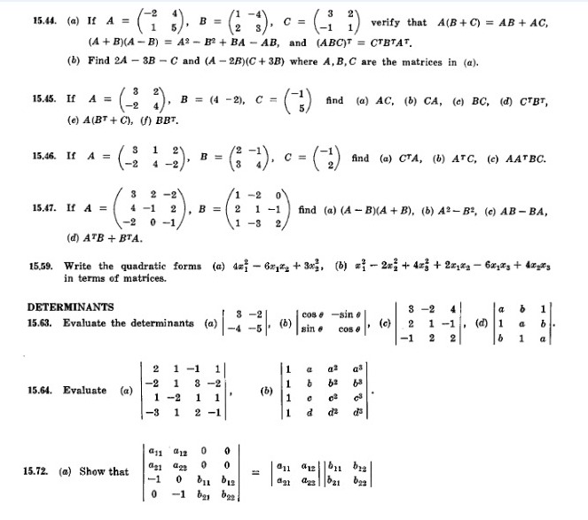 Solved 15.44. (a) If A=(−2145),B=(12−43),C=(3−121) verify | Chegg.com