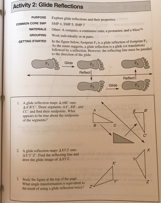 Solved Activity 2: Glide Reflections PURPOSE Explore glide | Chegg.com