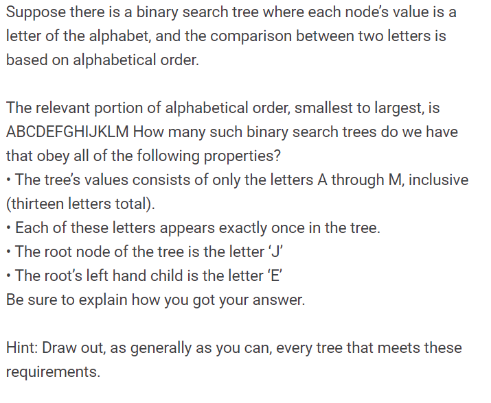 Solved Suppose there is a binary search tree where each | Chegg.com