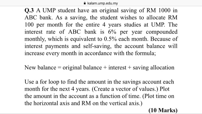 Solved kalam ump.edu.my Q.3 A UMP student have an original | Chegg.com