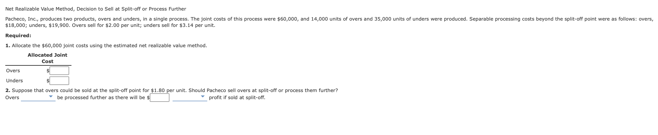 Solved Net Realizable Value Method, Decision to Sell at | Chegg.com