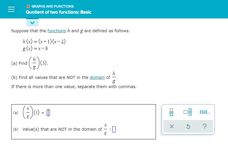 Solved O Graphs And Functions Quotient Of Two Functions