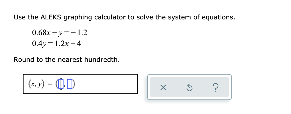 Solved Use the ALEKS graphing calculator to solve the system | Chegg.com