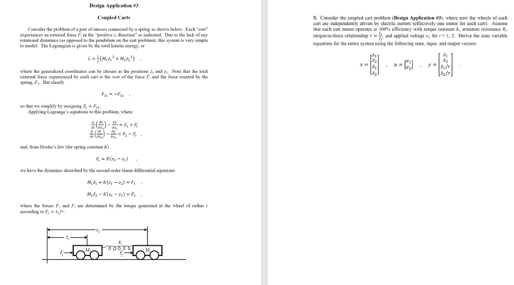Solved Design Application H3 Coupled Carts experiences an | Chegg.com