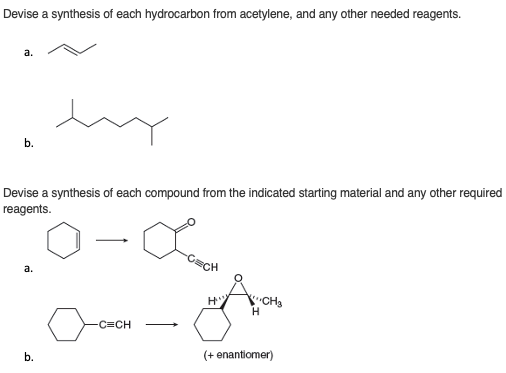 Solved Devise a synthesis of each hydrocarbon from | Chegg.com