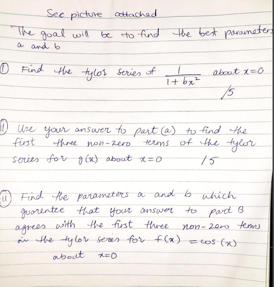Solved The goal will be to find the best parameter a and b | Chegg.com