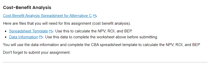 Cost Benefit Analysis Spreadsheet For NOVA | Chegg.com