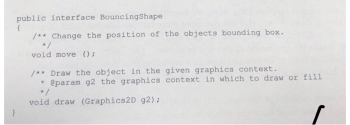 java GUI for BOUNCING SHAPES....please read the | Chegg.com