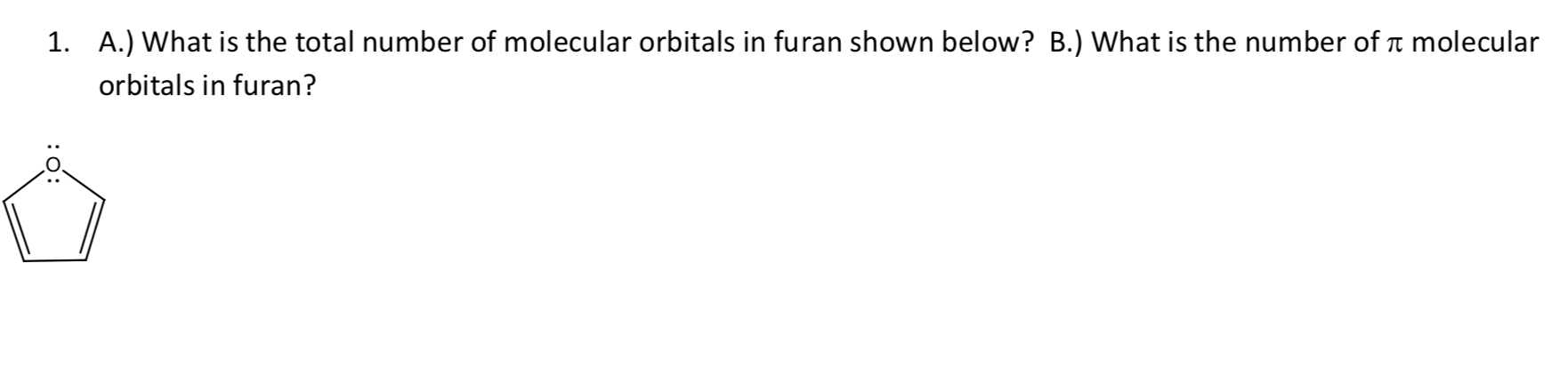 Solved 1. A.) What is the total number of molecular orbitals | Chegg.com
