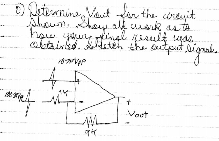 Solved Find Vout for the circuit below and sketch the output | Chegg.com