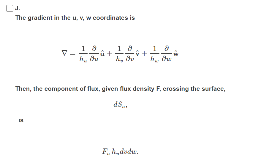 Solved The gradient in the u, v, w coordinates is V = 1 a. 1 | Chegg.com