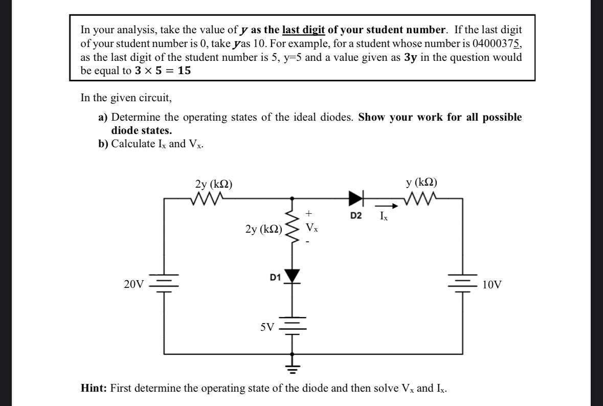 Solved take y=8In the given circuit,a) ﻿Determine the | Chegg.com