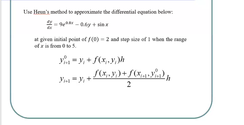 Solved Use Heun's method to approximate the differential | Chegg.com