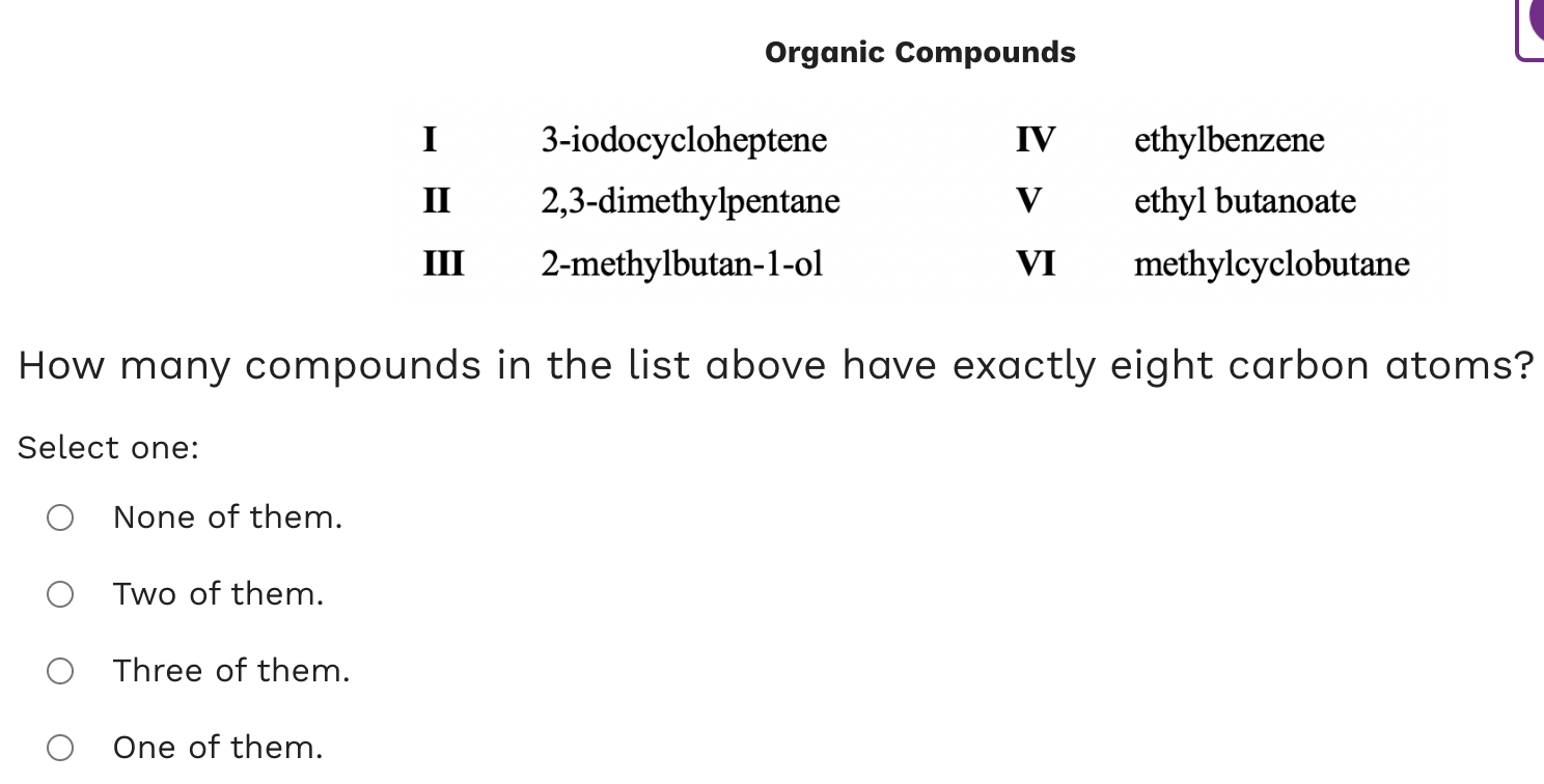 Organic Compounds List