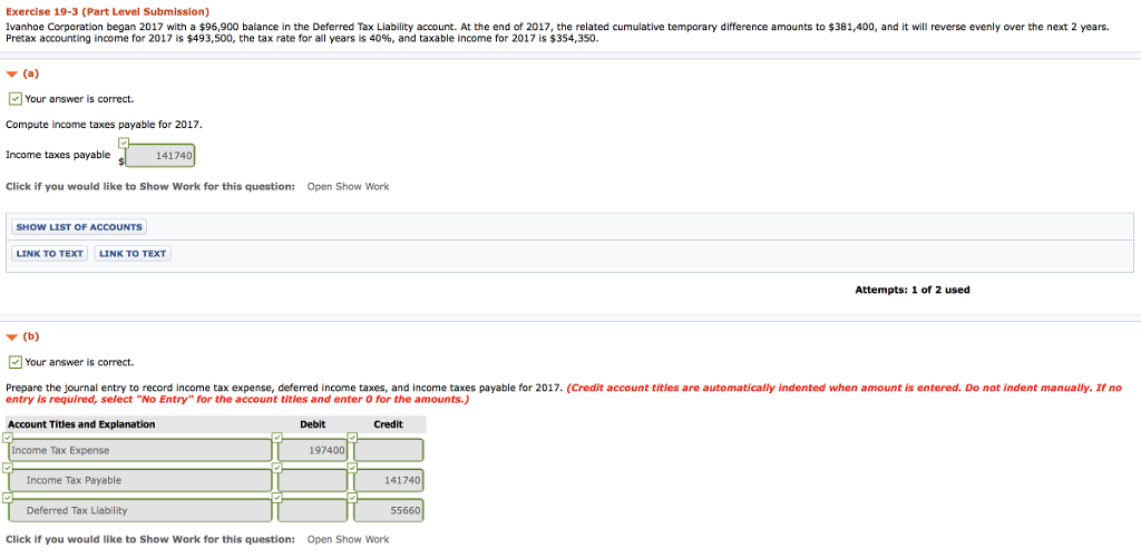 Solved Exercise 19-3 (Part Level Submission) Ivanhoe | Chegg.com