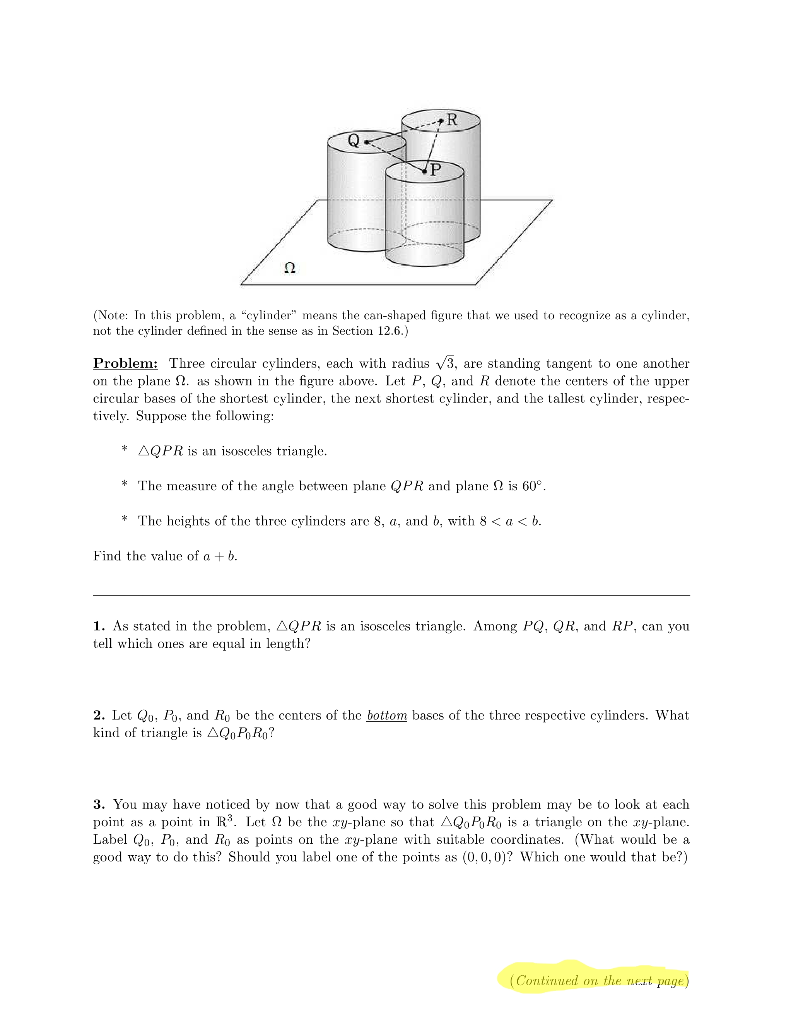 (Note: In this problem, a "cylinder means the | Chegg.com