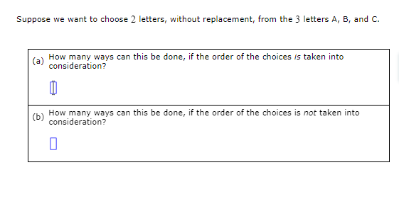 Solved Suppose we want to choose 2 letters, without | Chegg.com