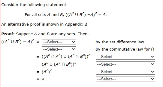 Solved Consider the following statement.For all sets A and | Chegg.com