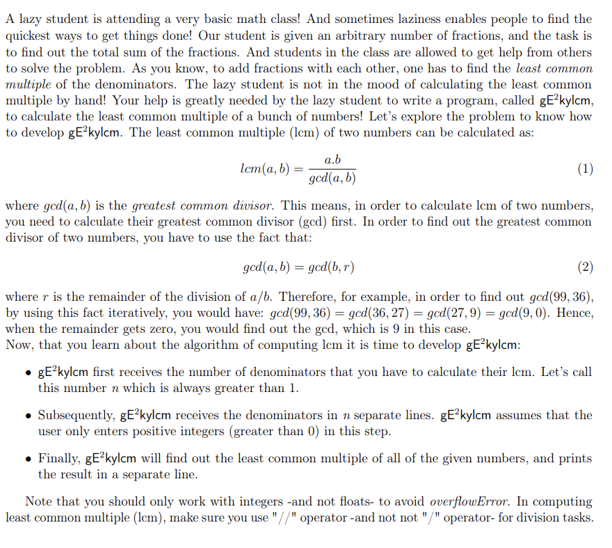Solved A lazy student is attending a very basic math class! | Chegg.com
