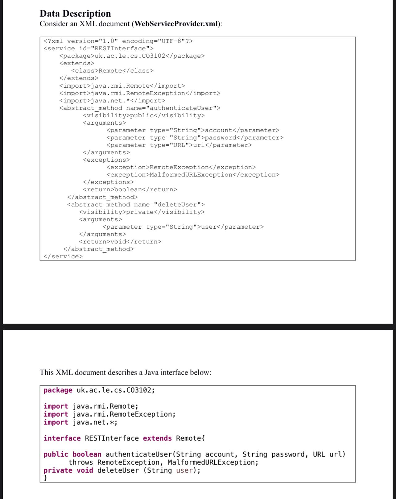 Solved Data DescriptionConsider an XML document | Chegg.com