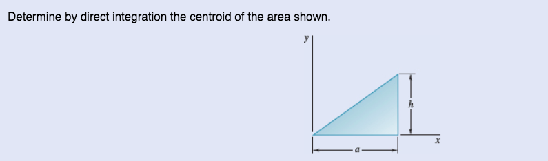 Solved Determine by direct integration the centroid of the | Chegg.com