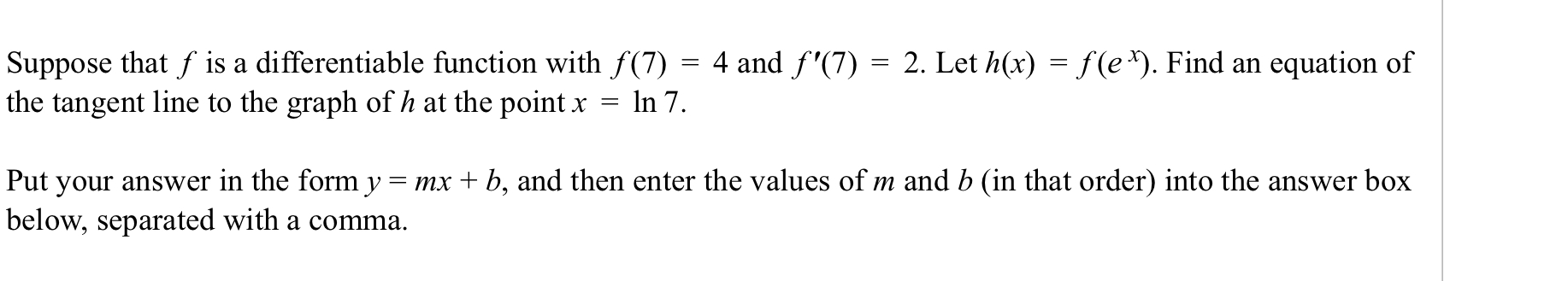 Solved Suppose that f ﻿is a differentiable function with | Chegg.com