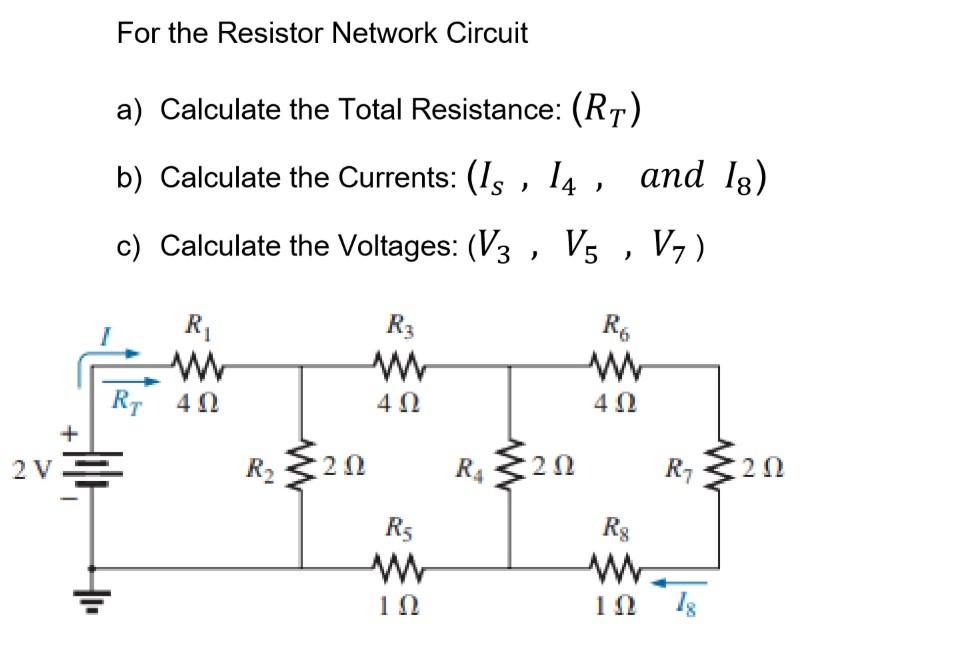 Solved For the Resistor Network Circuit a) Calculate the | Chegg.com