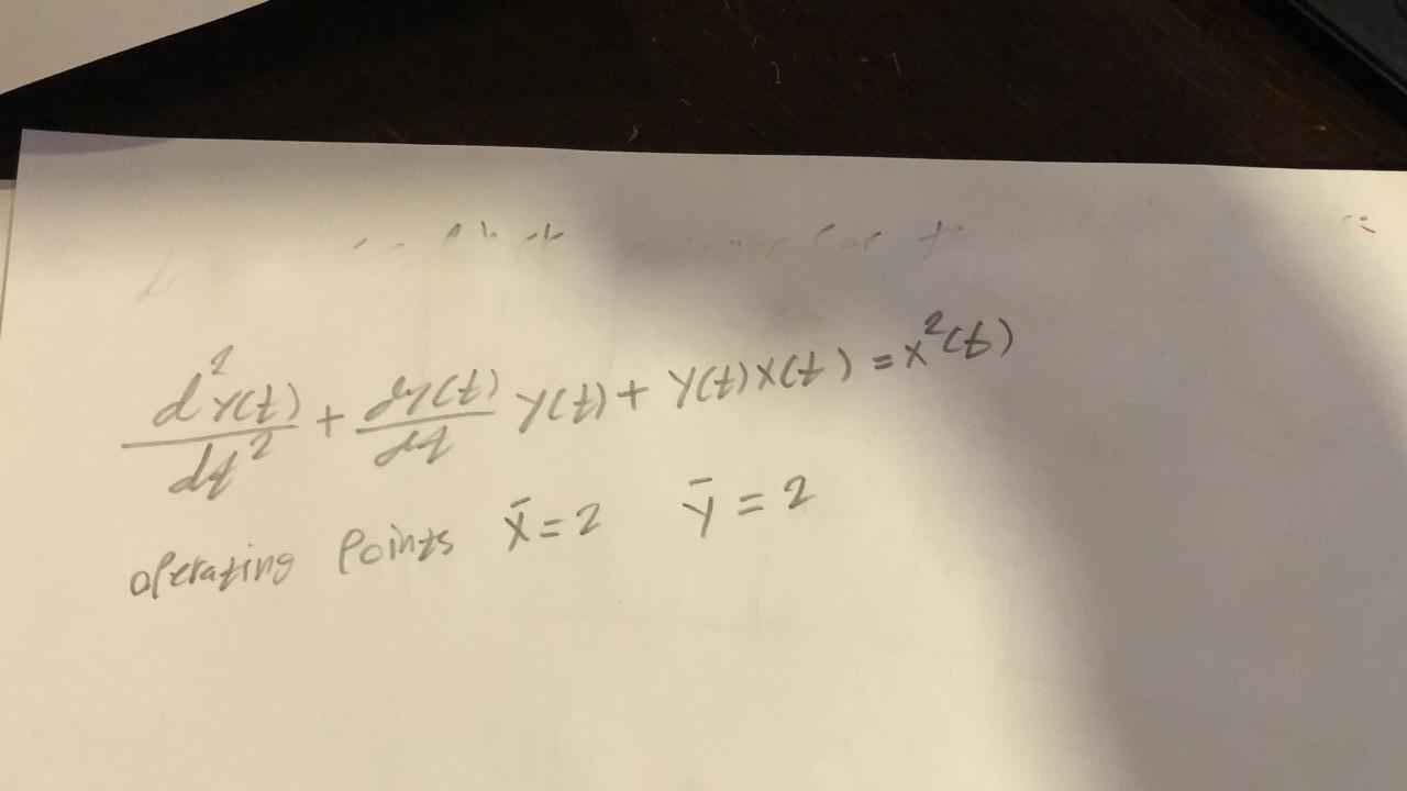 Solved Find the linearized function of the following | Chegg.com