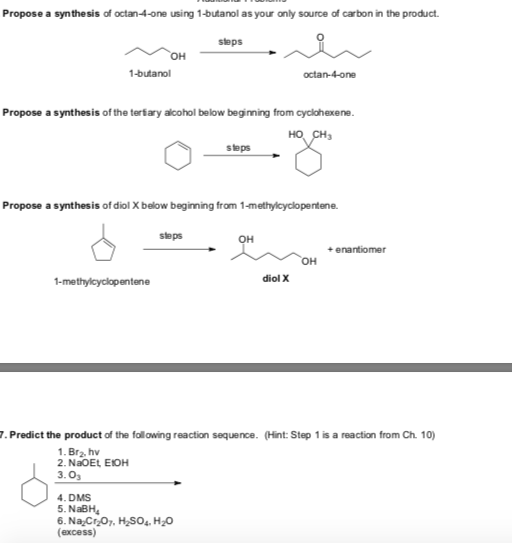 Solved Propose a synthesis of octan-4-one using 1-butanol as | Chegg.com