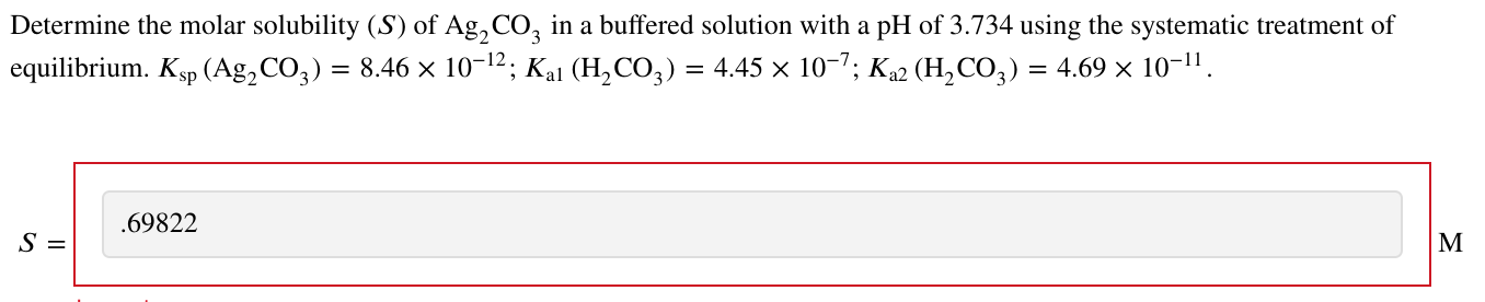 Solved Determine The Molar Solubility S Of Ag2co3 In A