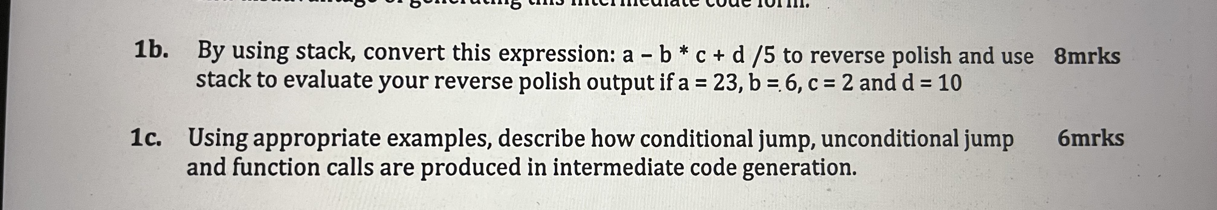 Solved 1b. ﻿By using stack, convert this expression: | Chegg.com