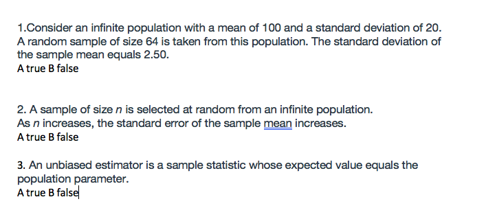 Solved 1. Consider an infinite population with a mean of 100 | Chegg.com