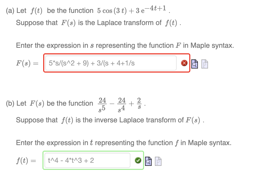 Solved (a) Let f(t) be the function 5cos(3t)+3e−4t+1. | Chegg.com