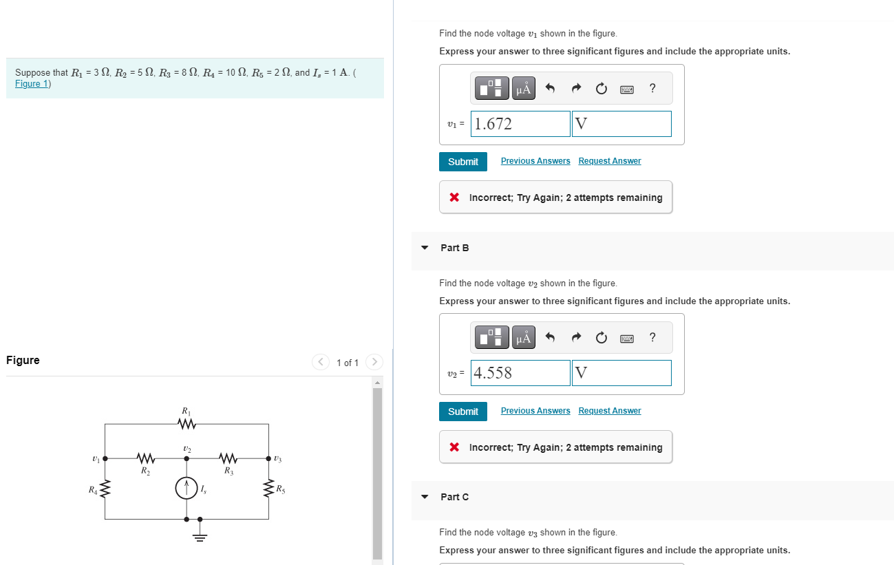 Solved Find the node voltage v1 shown in the figure. Express | Chegg.com