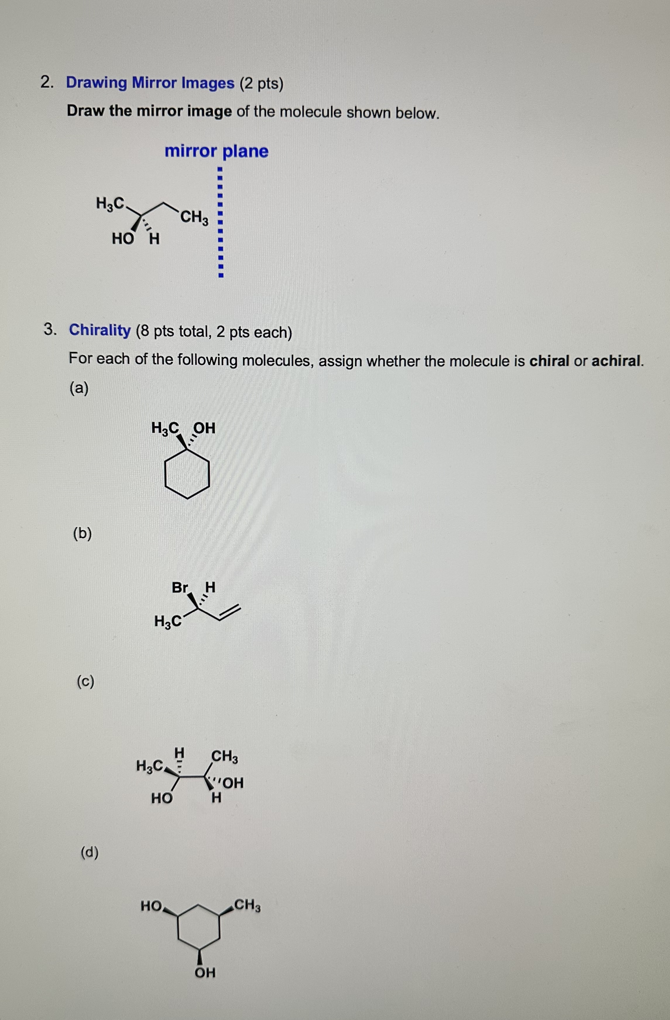 Solved 2. Drawing Mirror Images (2 pts) Draw the mirror | Chegg.com