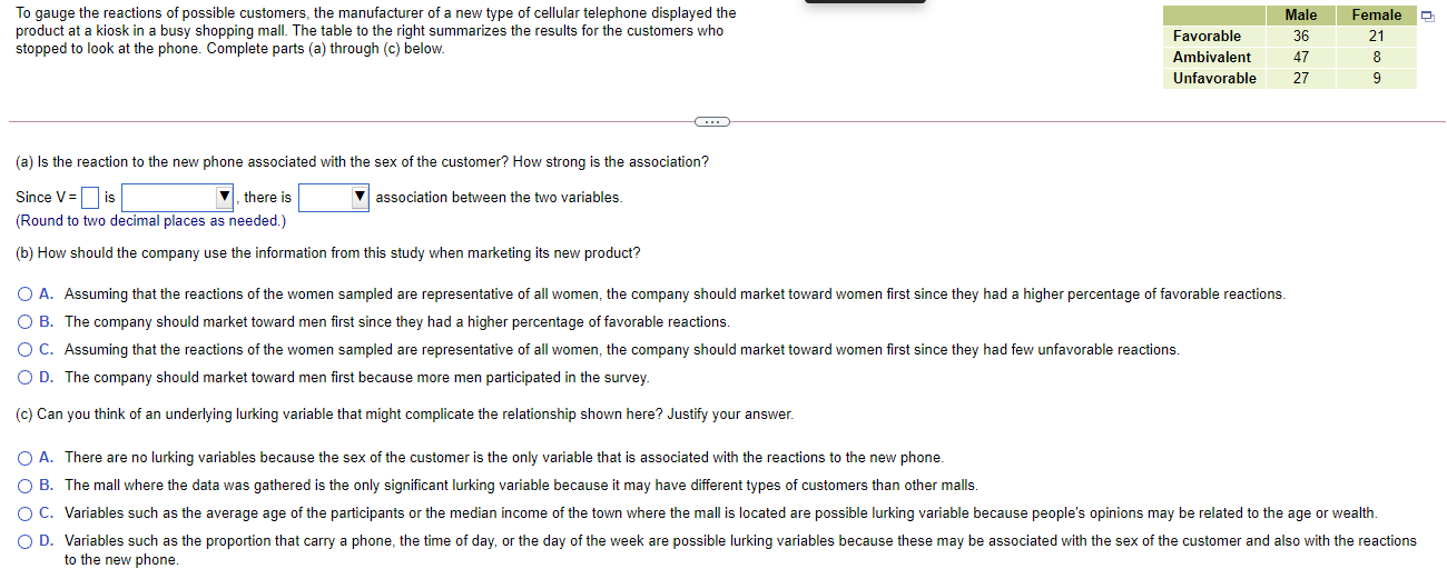 Solved To gauge the reactions of possible customers, | Chegg.com