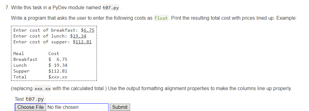 Solved 7 Write This Task In A Pydev Module Named T07py 