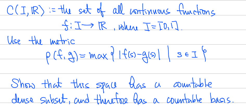 Solved C(I,R) : = the set of all continuous functions f:I→R, | Chegg.com
