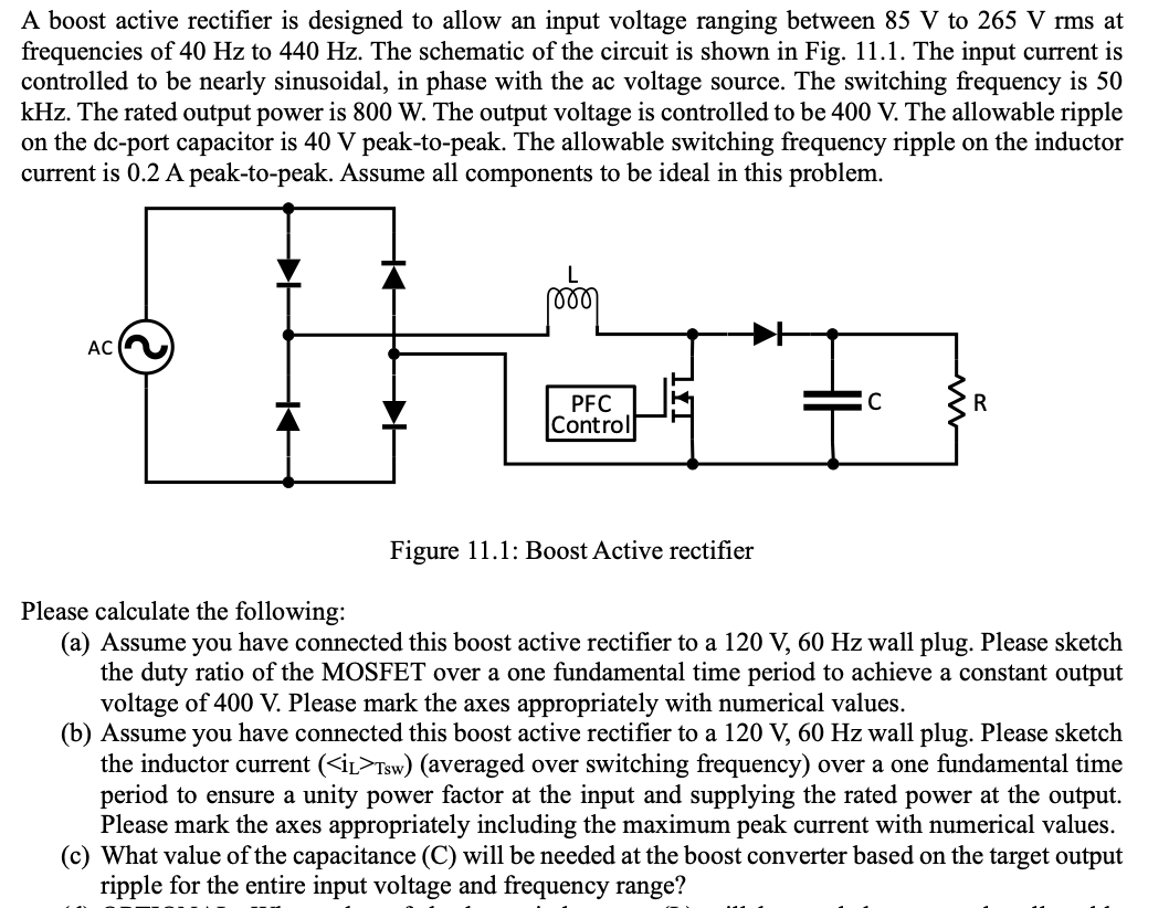 A boost active rectifier is designed to allow an | Chegg.com