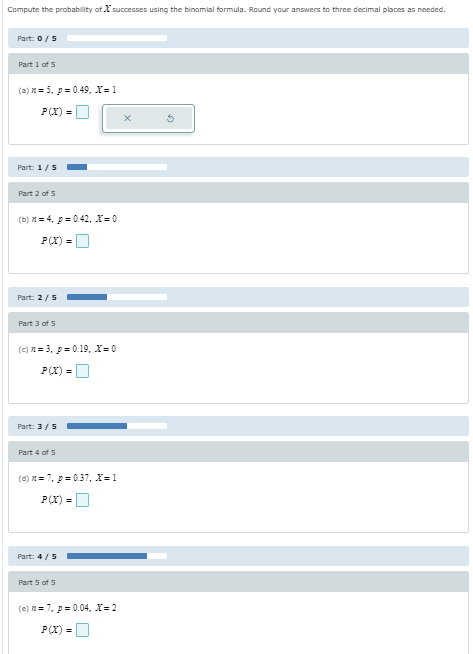 Solved Compute the probability of successes using the | Chegg.com