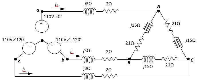 Solved Fig shows a balanced delta-connected load connected | Chegg.com