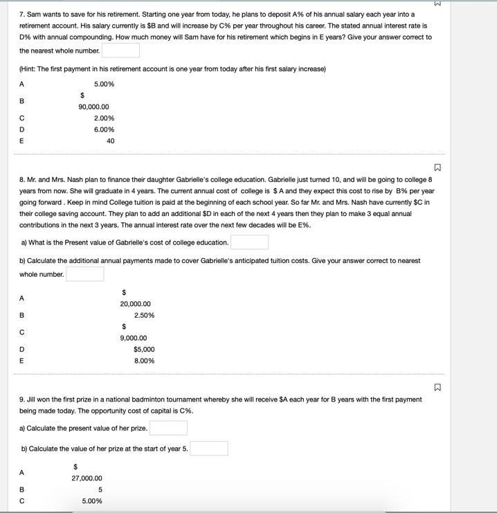 Solved Sam wants to save for his retirement. Starting one | Chegg.com